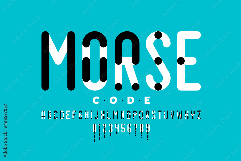 Vector de Stock Morse code visual guide font, alphabet letters and ...