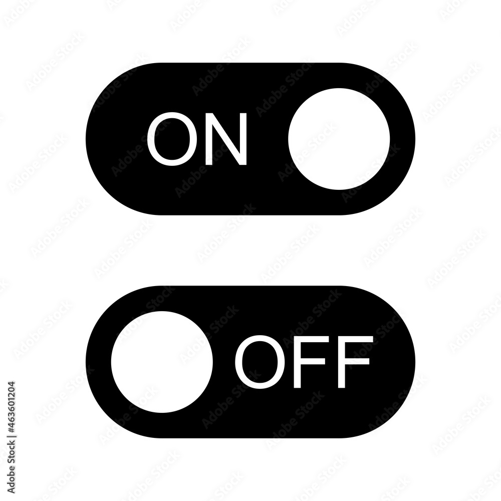 Toggle switch icon, On Off icon button Stock Vector | Adobe Stock
