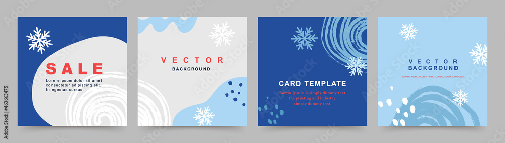 Winter holidays square templates. Winter sale social media post frame ...