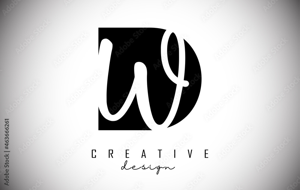 Letters DW d w Logo with a minimalist design. Letters D and W with ...