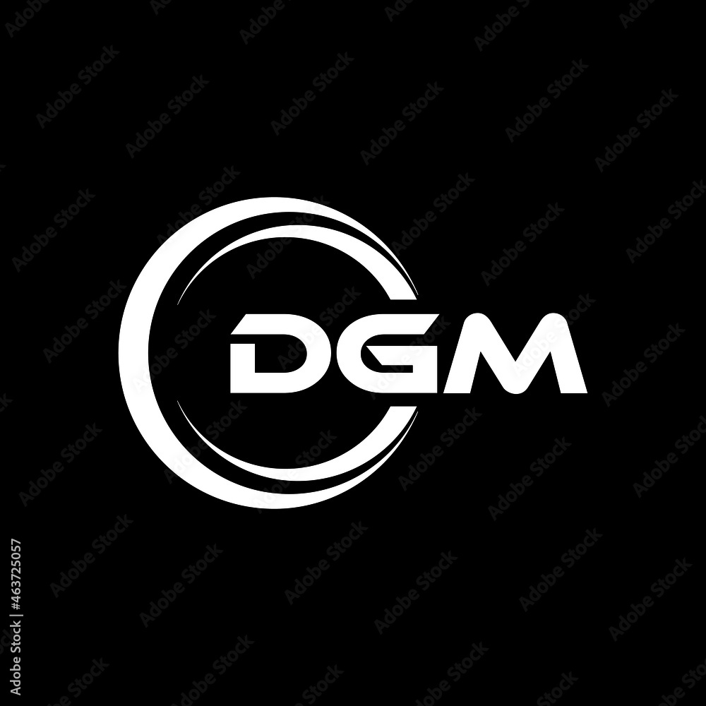 Image vectorielle Stock DGM letter logo design with black background in ...