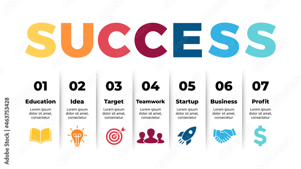 Success infographic. Presentation slide template. Paper diagram chart ...