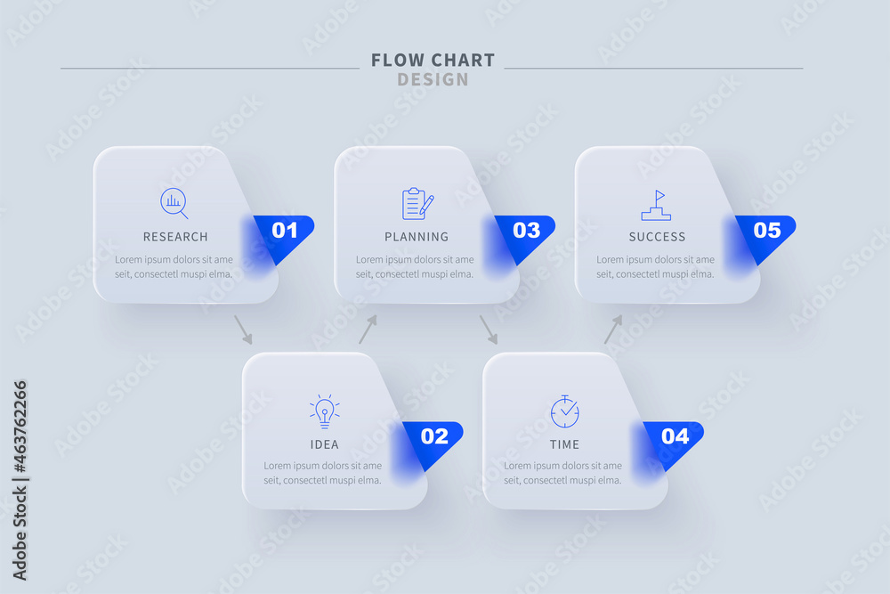 Glassmorphic business flowchart Stock Vector | Adobe Stock