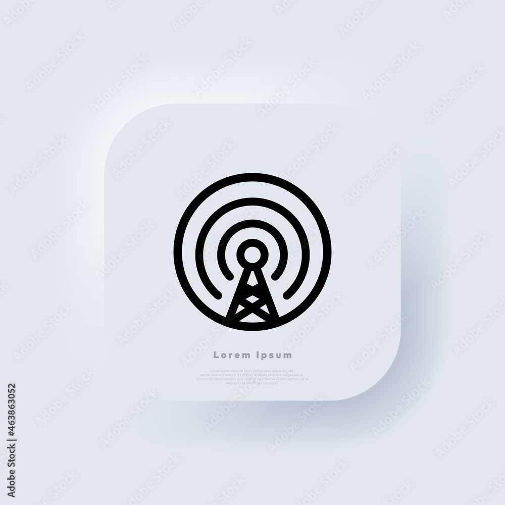 Cell phone tower icon. Antenna icon vector. Wireless. Mobile connection ...
