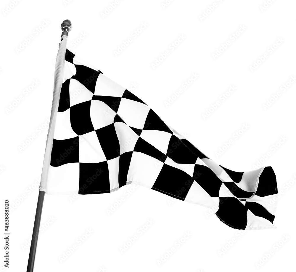Checkered finish flag on white background. Auto racing symbol Stock ...