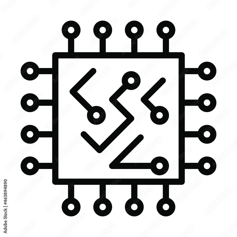 Vector de Stock QR Code flat line icon. Wireless RFID chip and radio ...