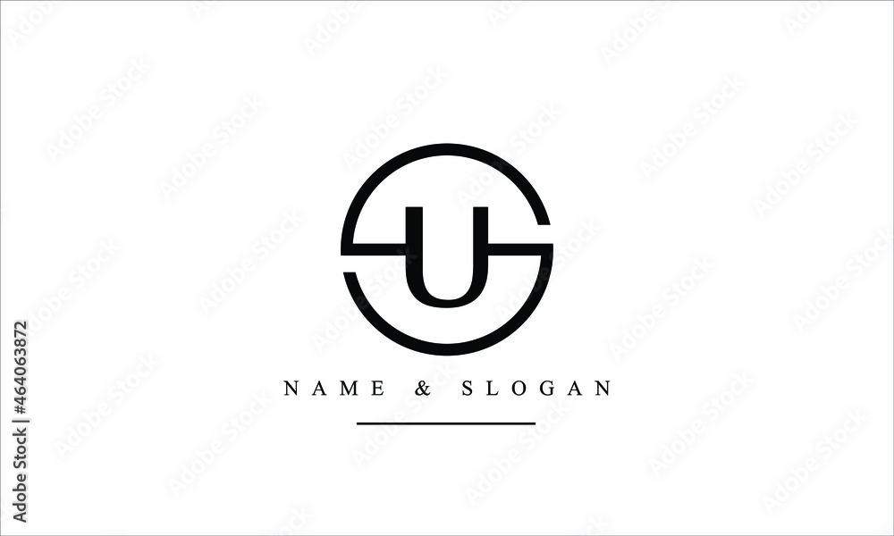 SU, US, S, U abstract letters logo monogram Stock Vector | Adobe Stock