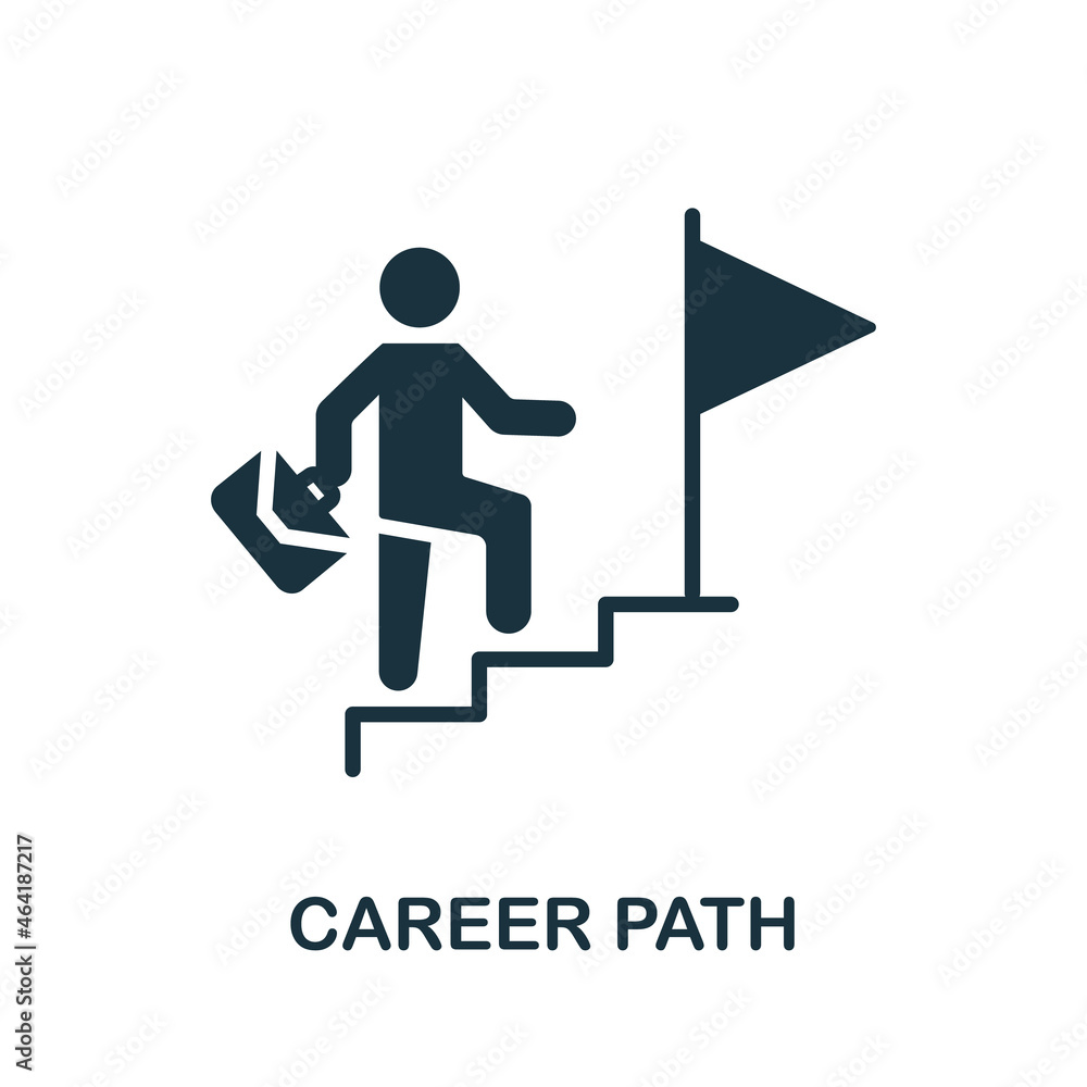 Career Path icon. Monochrome sign from corporate development collection ...