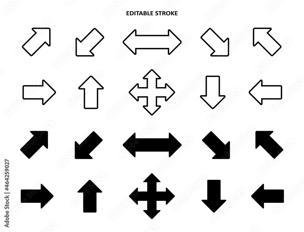 Set arrow icon. Collection different arrows sign of the right, left, up ...