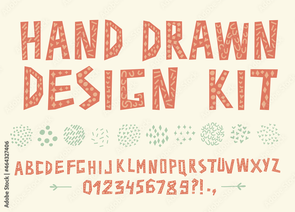 Image vectorielle Stock Hand drawn Doodle abc Alphabet with abstract ...