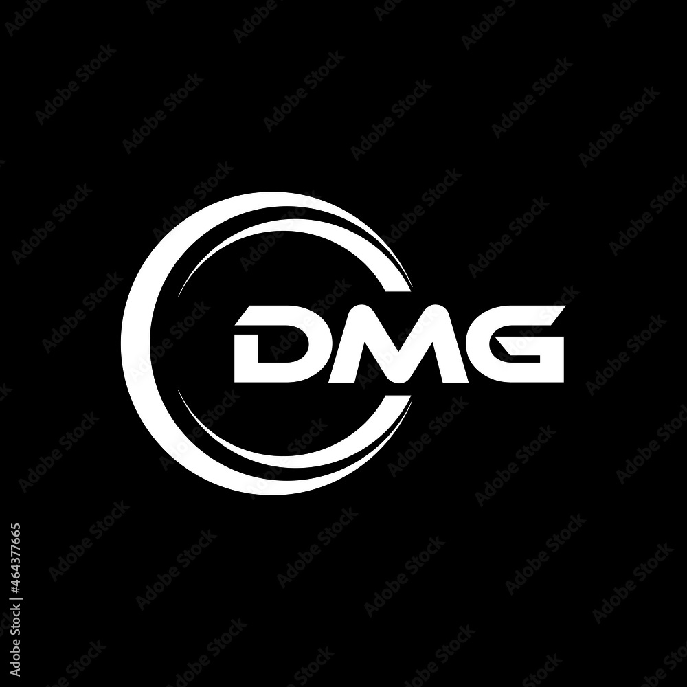 DMG letter logo design with black background in illustrator, vector ...