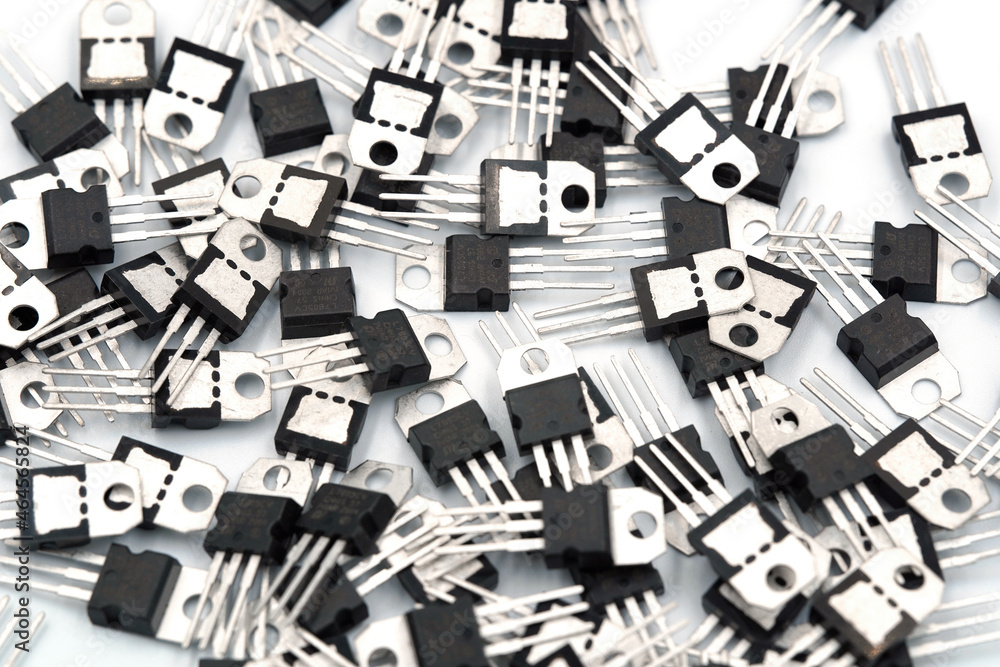 Micro electronics arduino DIY components on a light background, top ...