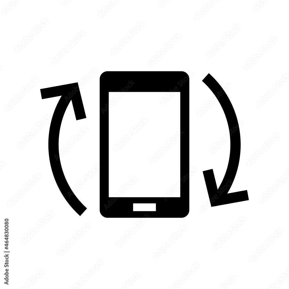 rotate phone icon on white background Stock Vector | Adobe Stock