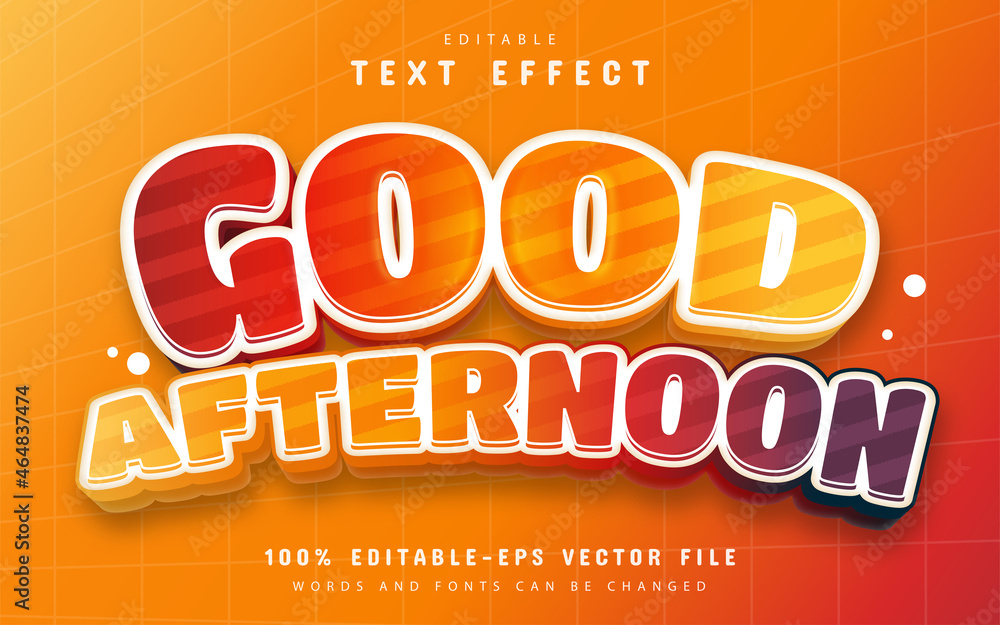 Good afternoon text effect editable Stock Vector | Adobe Stock