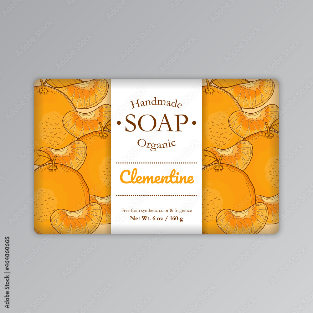 Clementine Soap Packaging Label Template Stock Vector | Adobe Stock