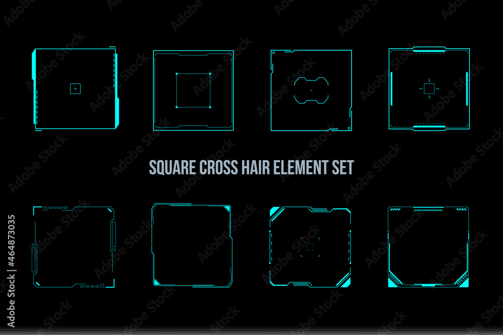 HUD Technology Futuristic Square Scifi Frame Layout Template for UI ...