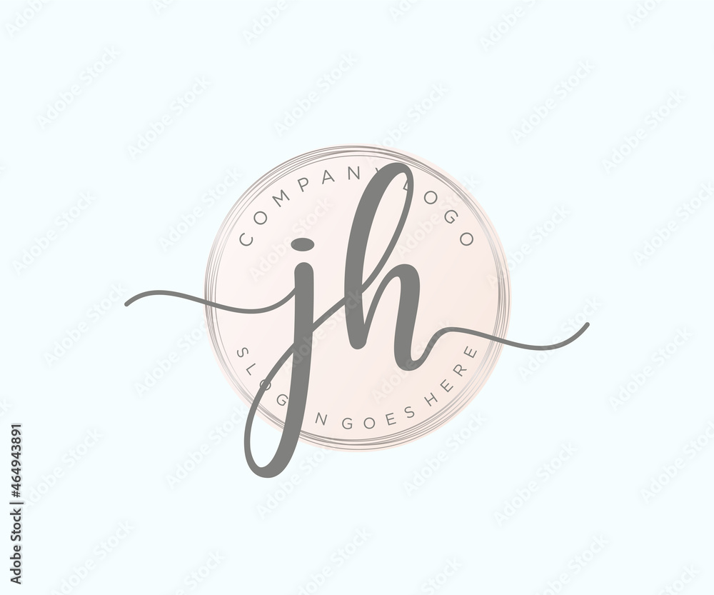 Initial JH feminine logo. Usable for Nature, Salon, Spa, Cosmetic and ...
