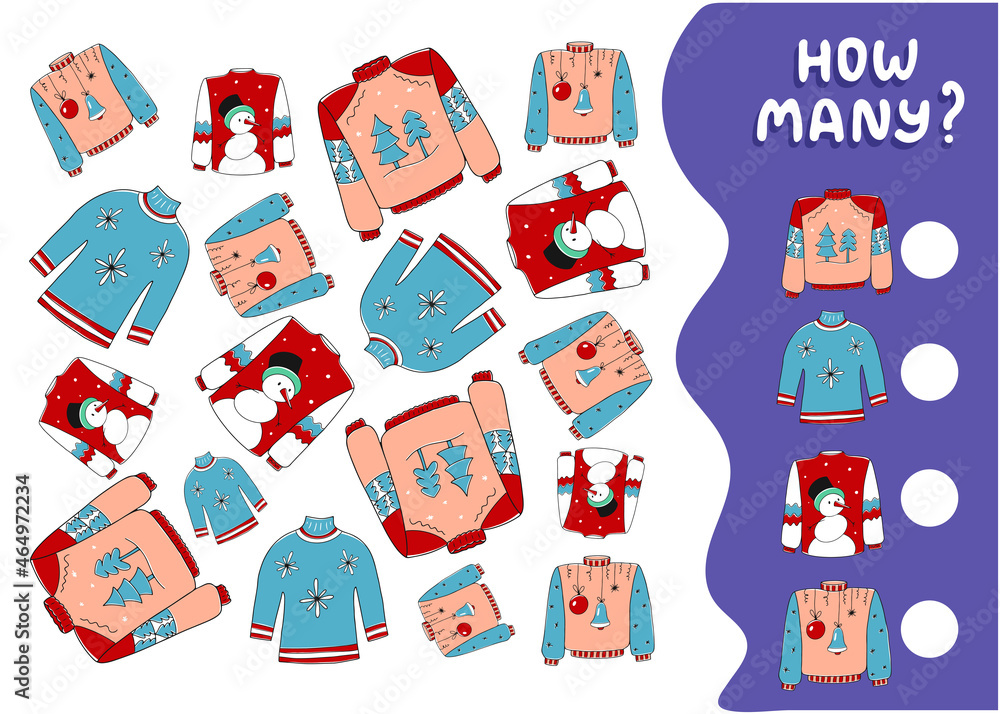 Counting educational game for preschool kids. Math children activity ...