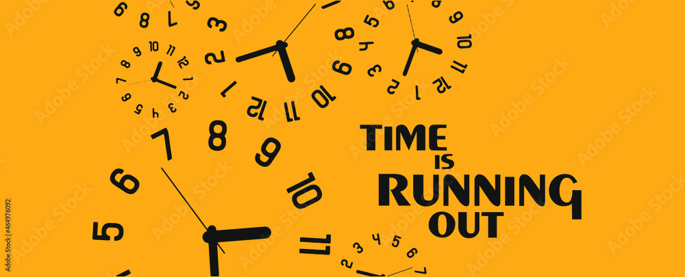 time to running out sign on red background Stock Vector | Adobe Stock