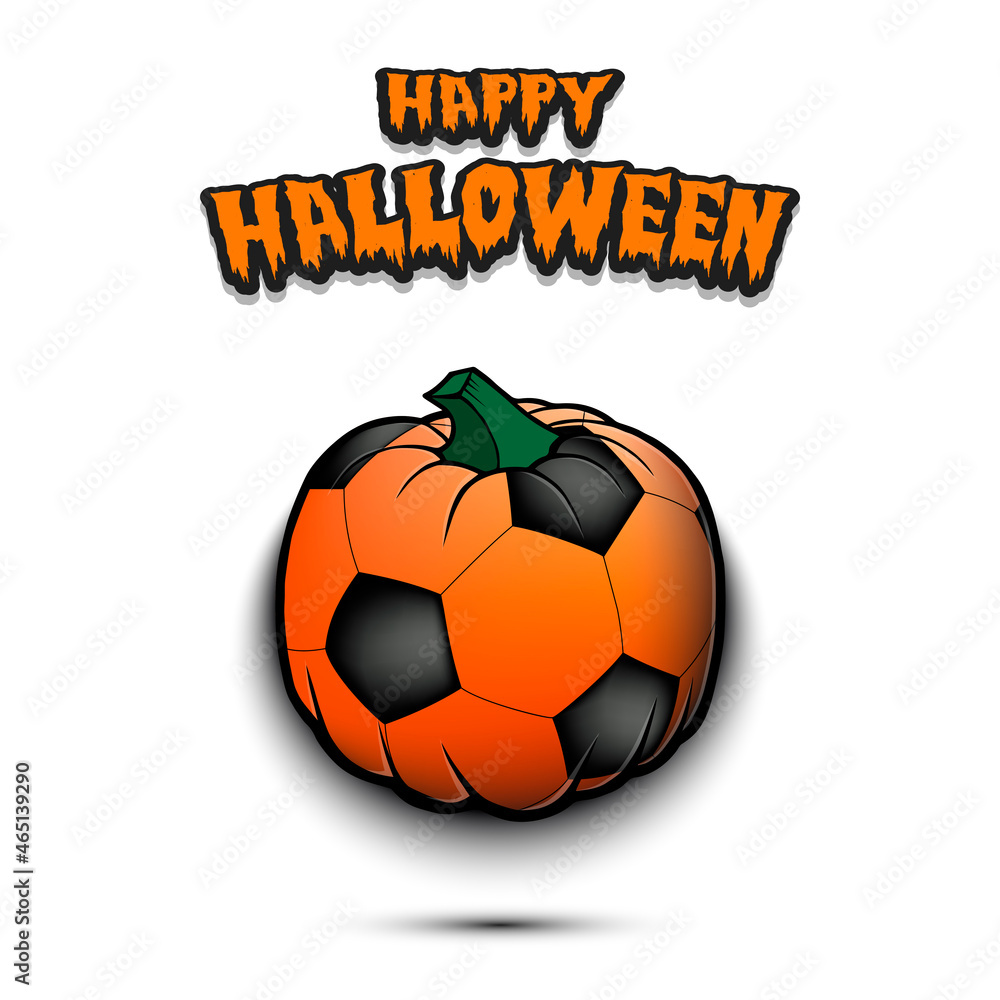 Happy Halloween. Template football design. Soccer ball in the form of a ...