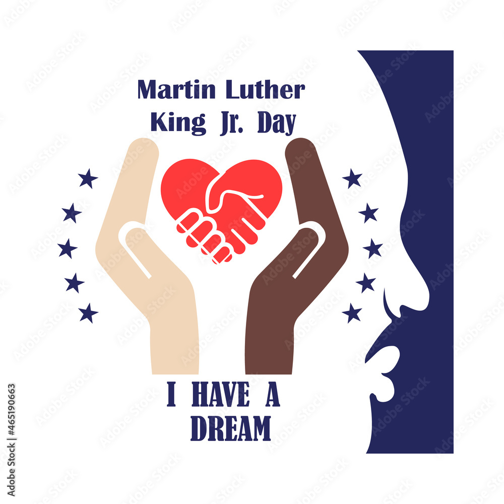 Martin Luther King Day flyer, banner or poster. Mlk background with a ...