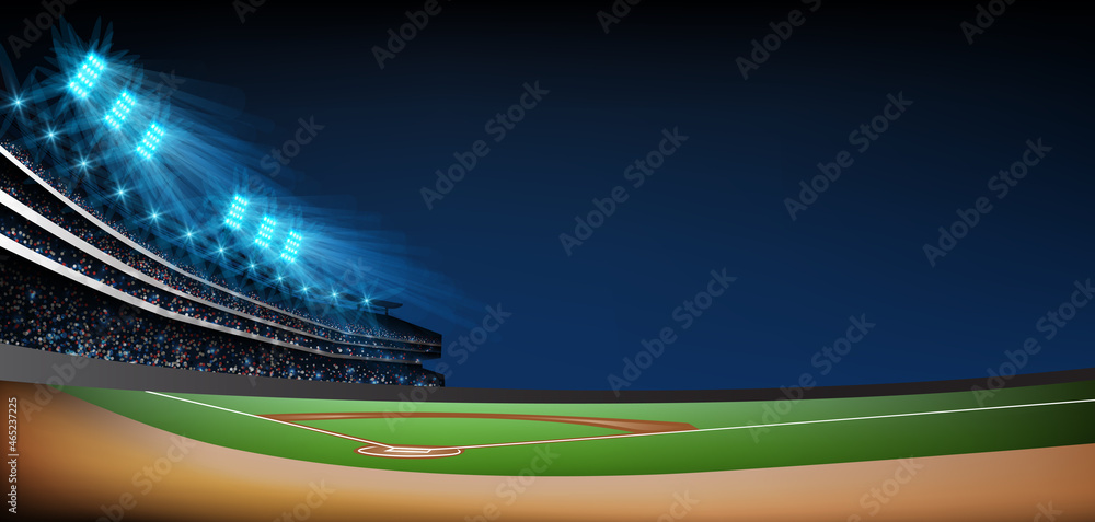 Baseball stadium arena vector illustration. Sport theme design. Stock ...