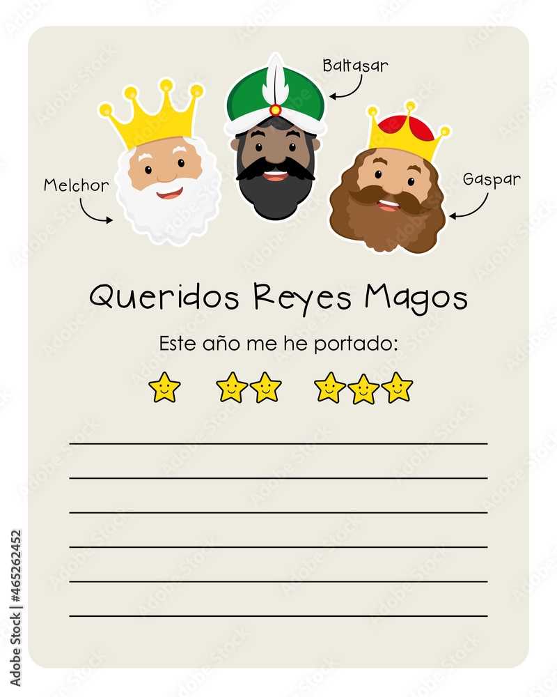 Letter to the Three Wise Men from the East. Text in Spanish dear Three ...
