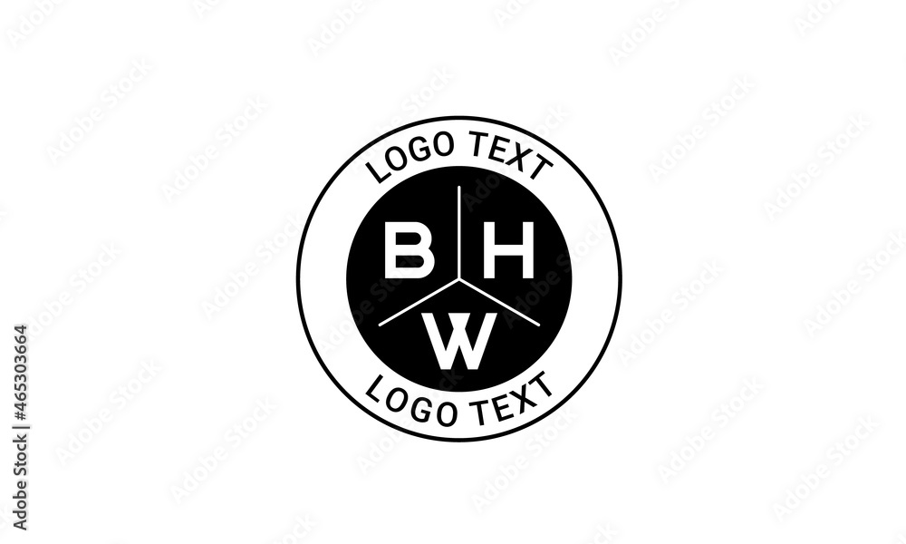 Vintage Retro BHW Letters Logo Vector Stamp Stock Vector | Adobe Stock