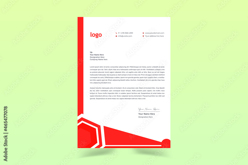 Clean Modern Letterhead Template. Simple creative Letter Head Template ...