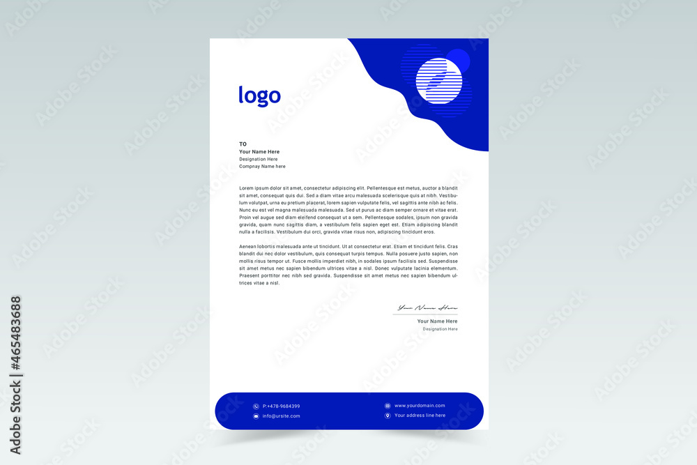 A4 Letterhead template design minimalist simple, Creative Colorful and ...