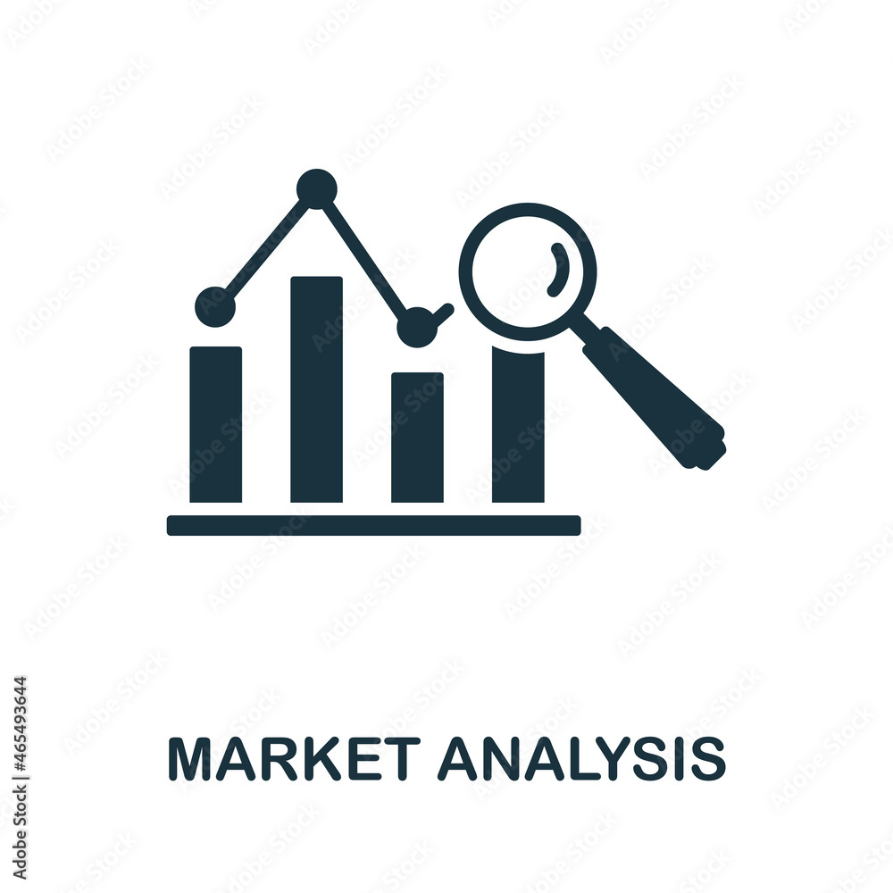 Market Analysis icon. Monochrome sign from market economy collection ...
