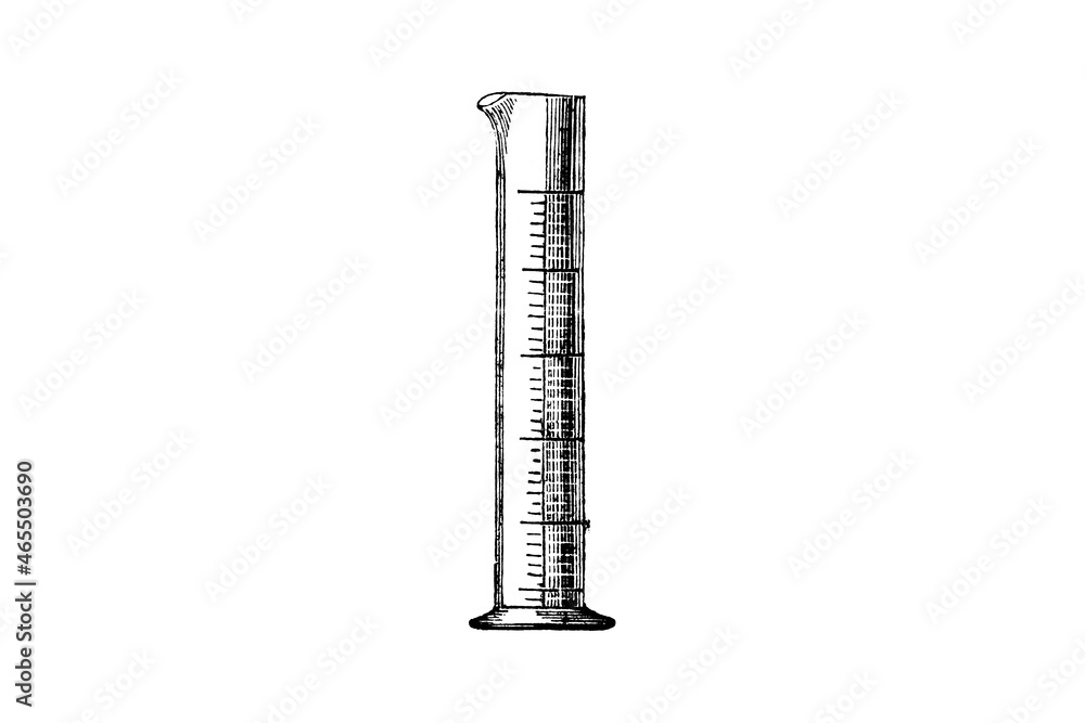 Graduated Measuring Cylinder Test Tube – 1897 Original Vintage Engraved ...