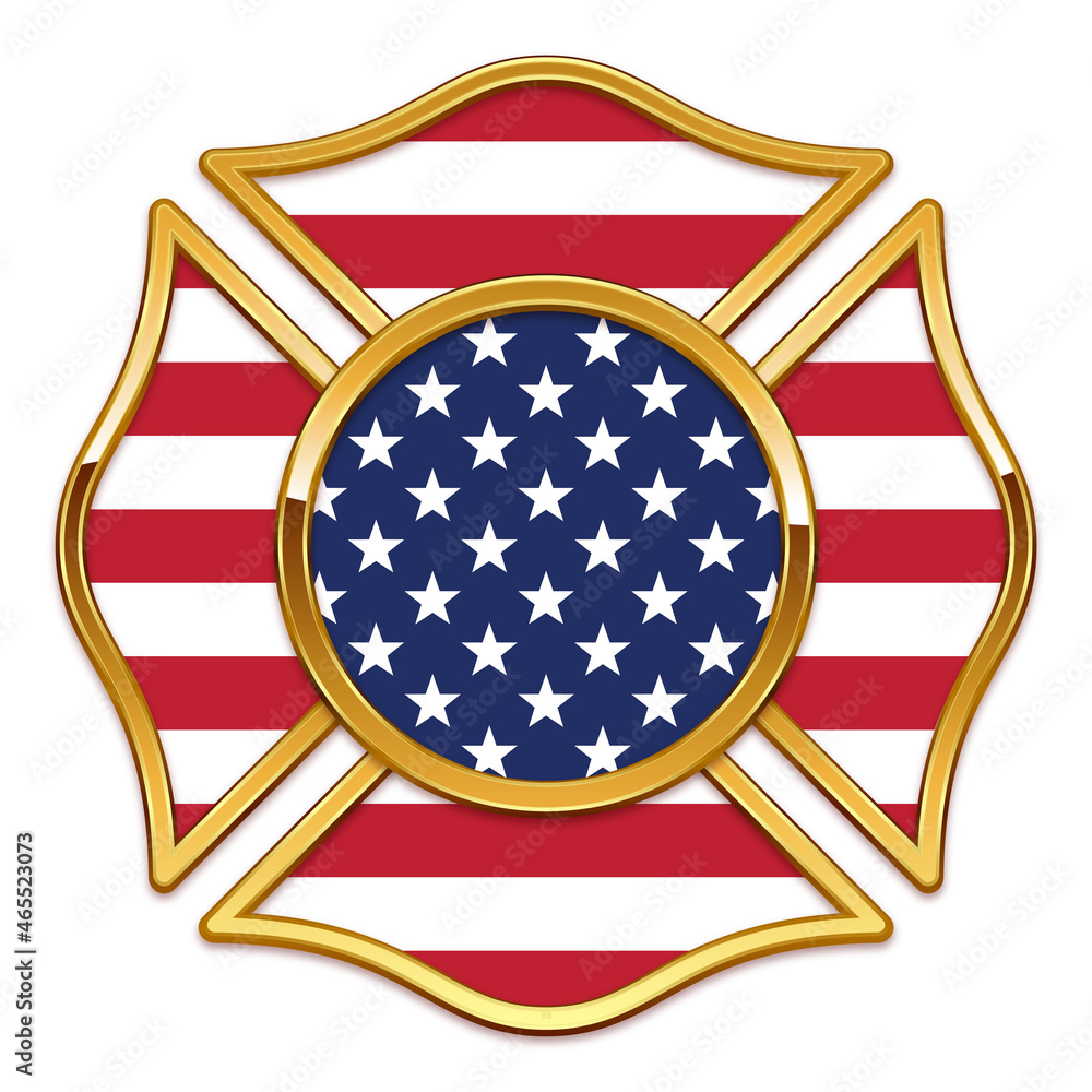 blank fire department logo base with usa flag Stock Vector | Adobe Stock