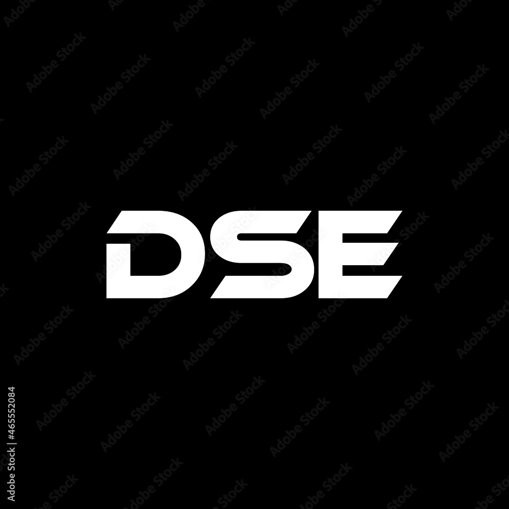 DSE letter logo design with black background in illustrator, vector ...