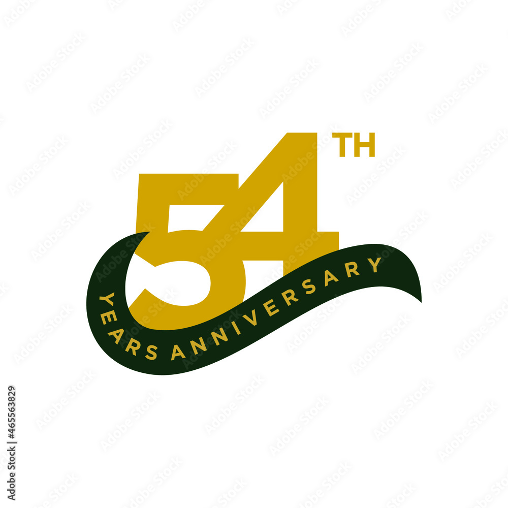 54 years anniversary. Anniversary template design concept with golden ...