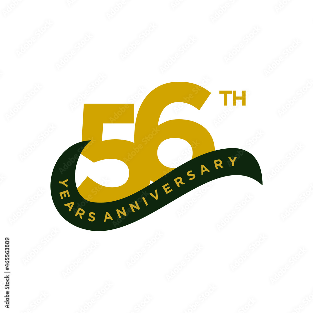 56 years anniversary. Anniversary template design concept with golden ...