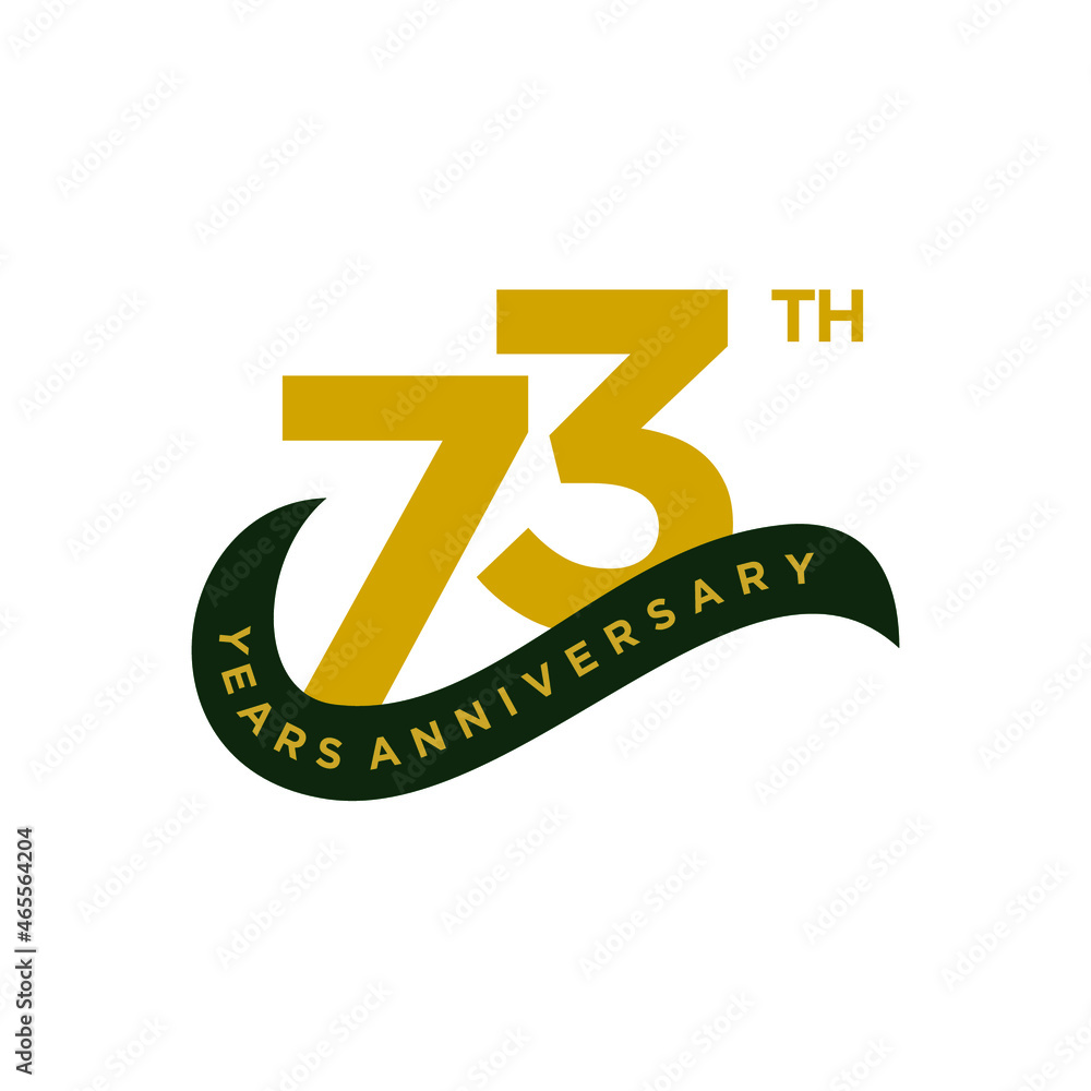 73 years anniversary. Anniversary template design concept with golden ...