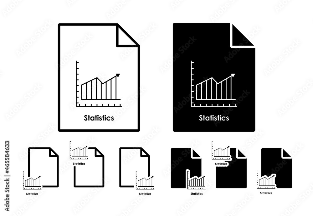 Chart, statistics vector icon in file set illustration for ui and ux ...