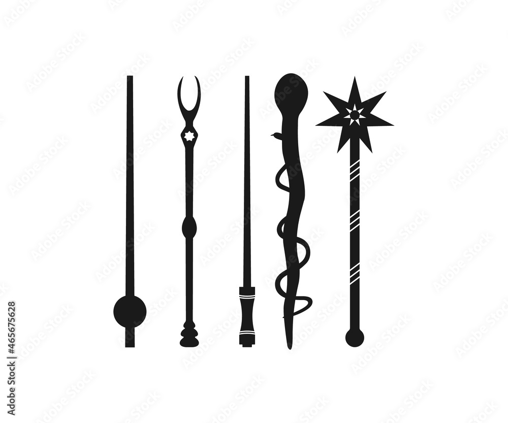 Vector de Stock Wands, Wizard Witches Spells, Cut file, for silhouette ...