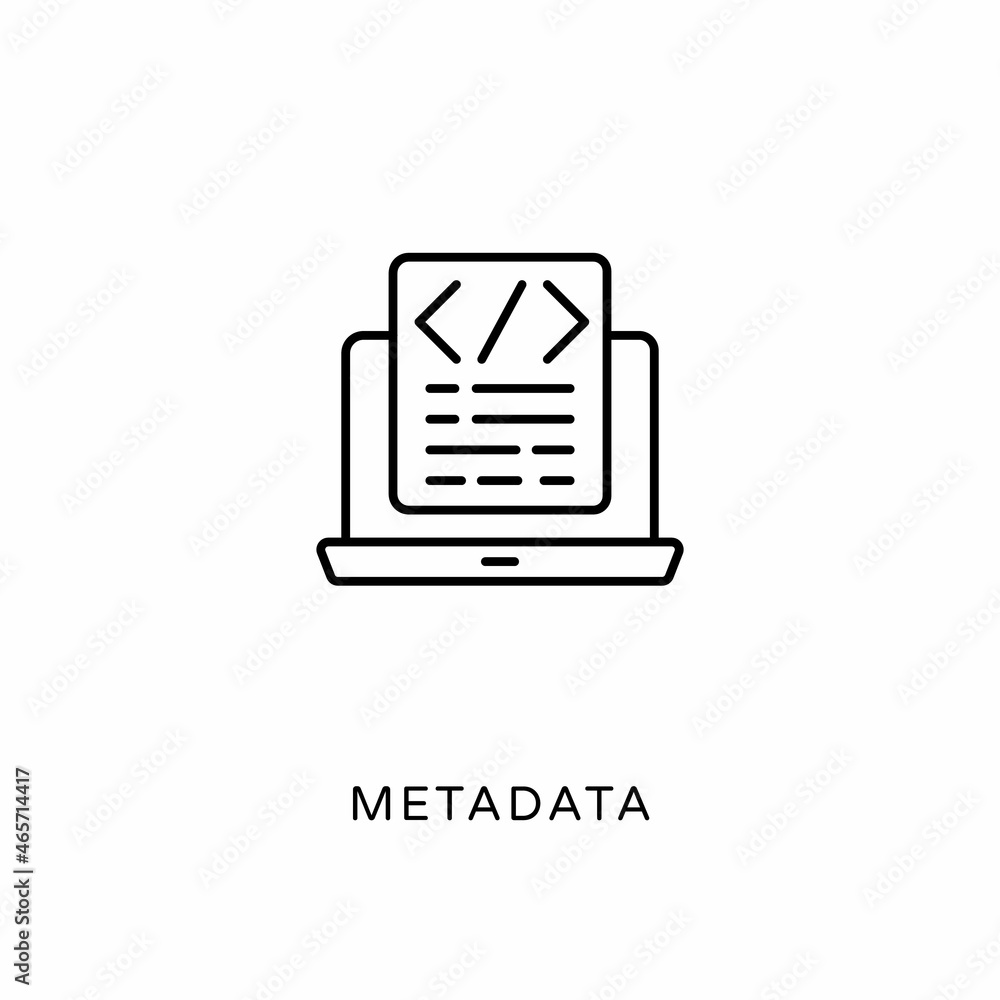 Metadata icon in vector. Logotype Stock Vector | Adobe Stock