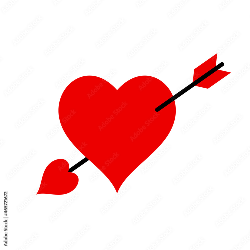 Arrow inside heart. Fall in love, emotions, feelings. Valentine's day ...