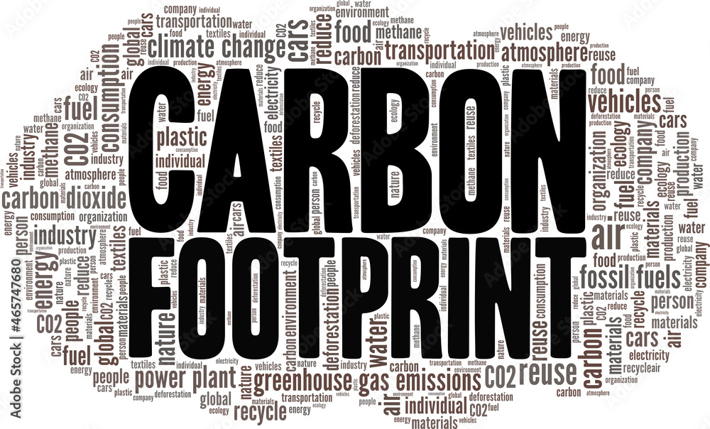 Carbon Footprint vector illustration word cloud isolated on white ...