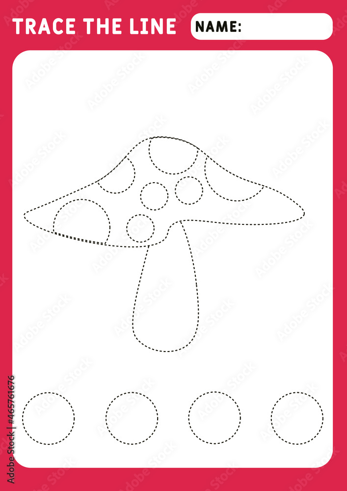 little fly agaric. Preschool worksheet for practicing fine motor skills ...