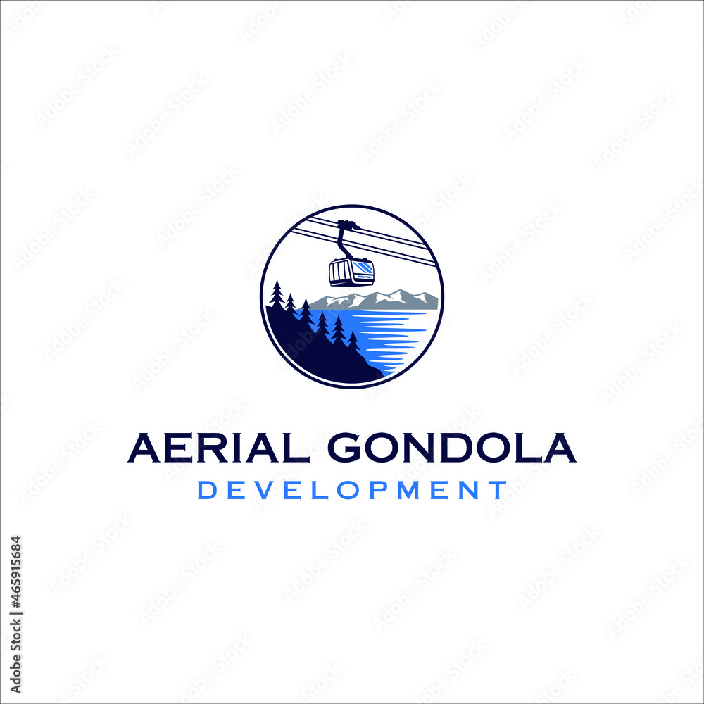 Aerial gondola logo with classic style design Stock Vector | Adobe Stock