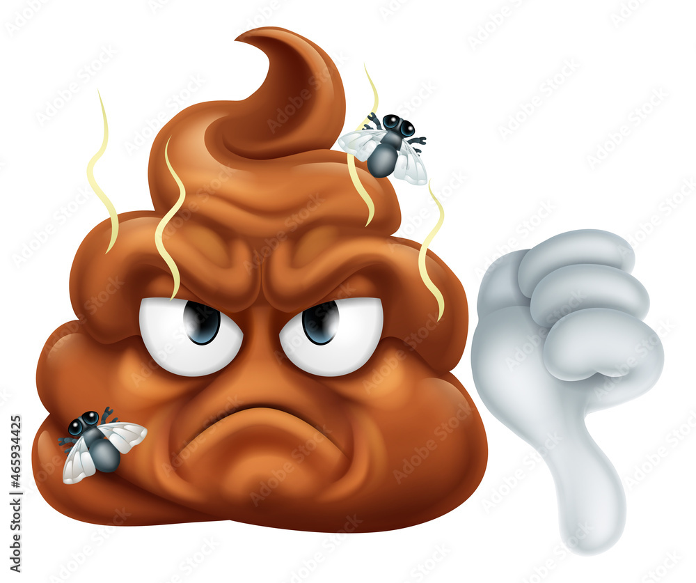 Angry Mad Dislike Hating Poop Poo Emoticon Emoji Stock Vector | Adobe Stock