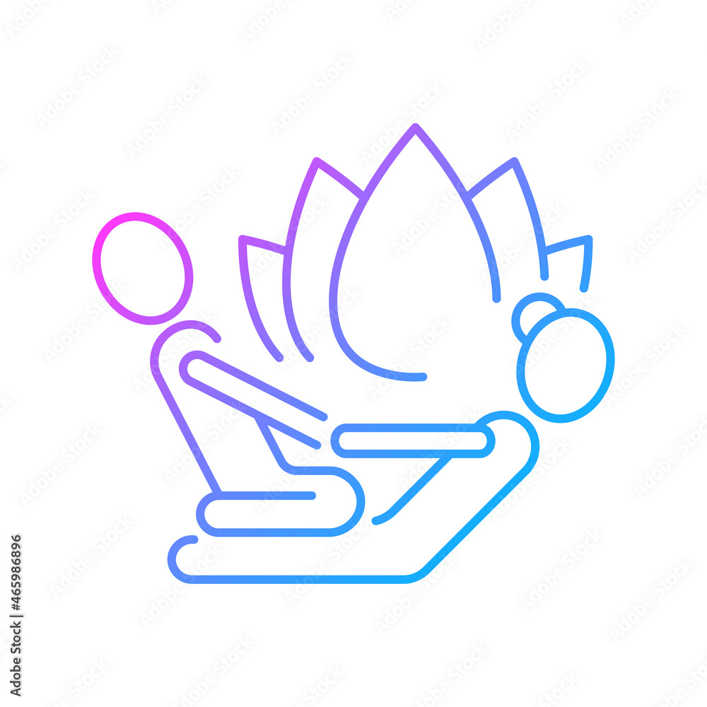 Thai massage gradient linear vector icon. Gradual stretching ...