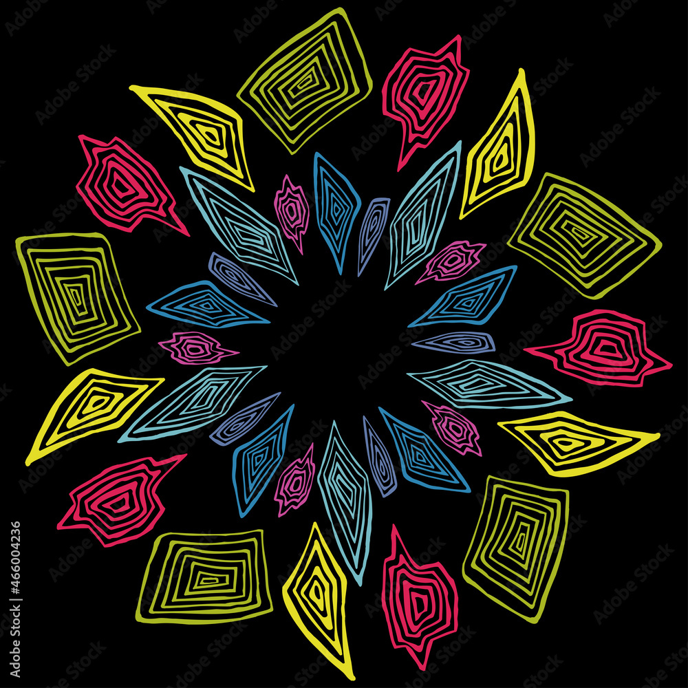 Vector drawing of decorative circle design element from set various ...