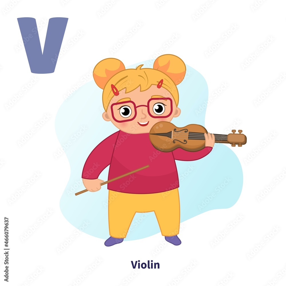 English alphabet with cartoon cute children illustrations. Kids ...