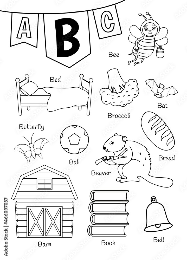 Image vectorielle Stock English alphabet with cartoon cute children ...