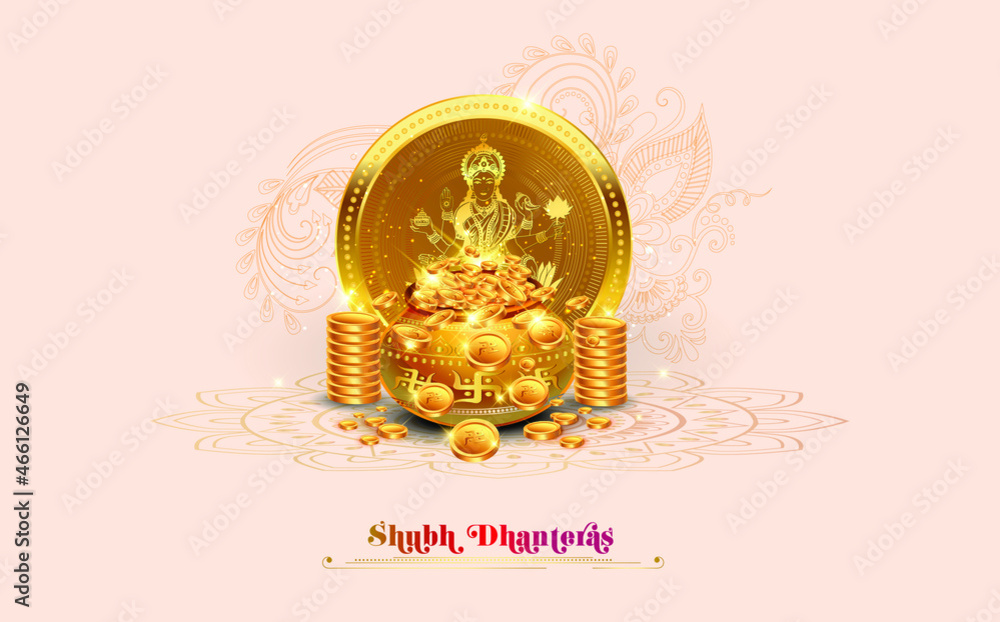 Indian festival Dhanteras puja worship of Goddess Lakshmi Laxmi and god ...